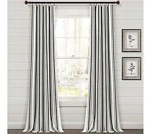 LUSH DECOR Farmhouse Stripe Yarn Dyed Cotton Black Set Ush Decor - One-color