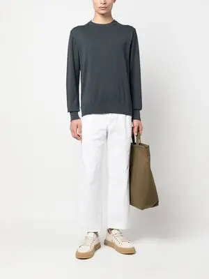 Officine Générale Round-neck Knit Jumper - Grey