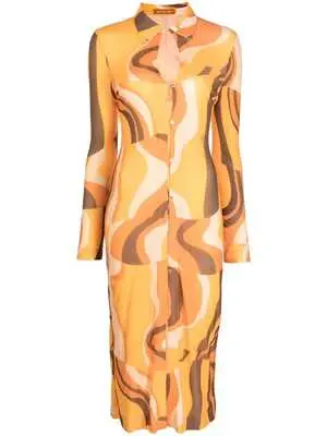 REJINA PYO Sana Abstract-pattern Shirt Dress
