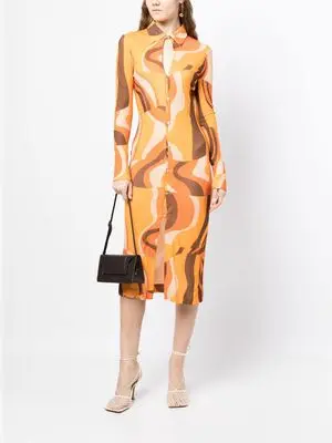 REJINA PYO Sana Abstract-pattern Shirt Dress
