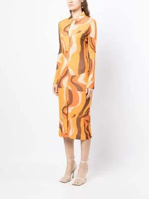 REJINA PYO Sana Abstract-pattern Shirt Dress
