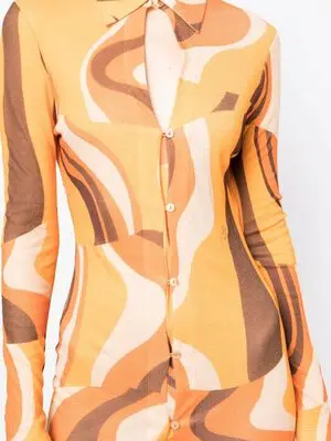 REJINA PYO Sana Abstract-pattern Shirt Dress