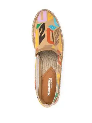 Dsquared2 All-over Logo Espadrilles - Yellow