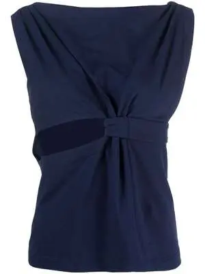 Alberta Ferretti Cut-out Sleeveless Blouse - Blue