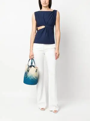 Alberta Ferretti Cut-out Sleeveless Blouse
