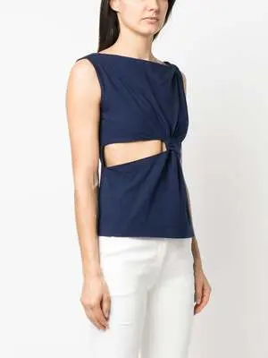 Alberta Ferretti Cut-out Sleeveless Blouse