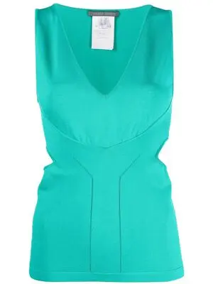 Alberta Ferretti Cut-out Sleeved Knit Top