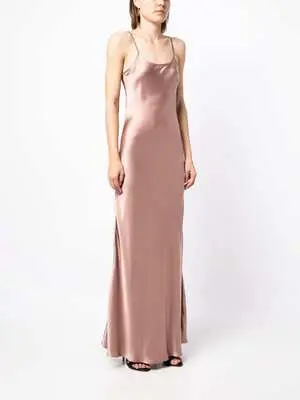 Voz Liquid Slip Satin Maxi Dress - Pink