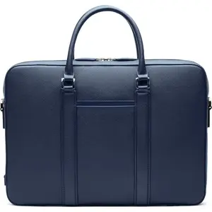 MAVERICK & CO. Manhattan Deluxe Leather Briefcase - Navy