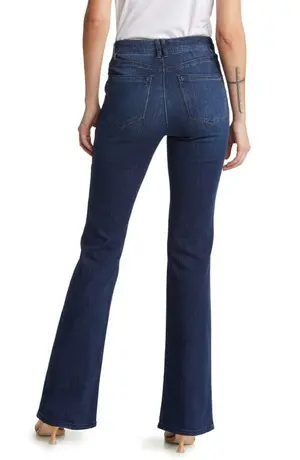 Wit & Wisdom Ab'solution Button Trim Flare Jeans - Indigo