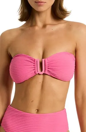 SEA LEVEL U-bar Bandeau Bikini Top - Candy