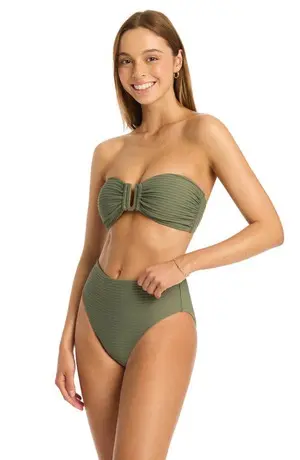 SEA LEVEL U-bar Bandeau Bikini Top - Khaki