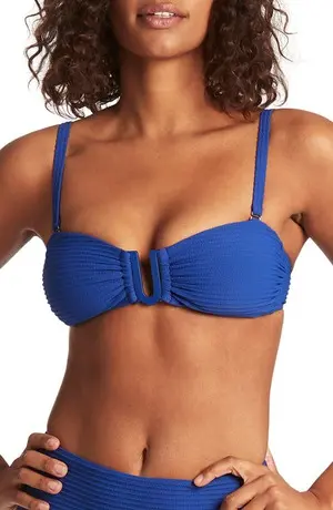 SEA LEVEL Sea Level U-Bar Bandeau Bikini Top Royal