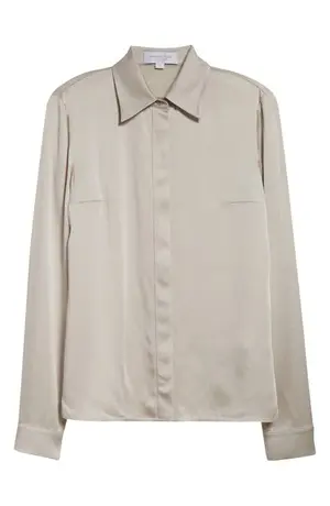 Michael Kors Hansen Charmeuse Shirt - Oyster