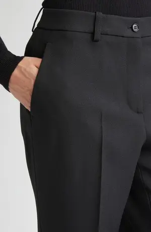 Michael Kors Samantha Pintuck Pleat Ankle Pants - Black