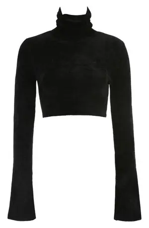 House Of Cb Suri Crop Chenille Turtleneck Sweater