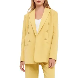 English Factory Structured Double Breasted Blazer - Daffodil