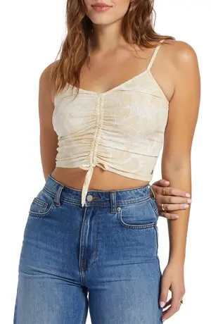 Roxy Ruched Crop Tank - Tap Czy Hibiscus