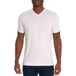 Robert Graham Eastwood V-neck Cotton Blend T-shirt - White