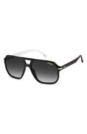 Carrera Eyewear 59mm Rectangular Sunglasses - Black/grey Shaded