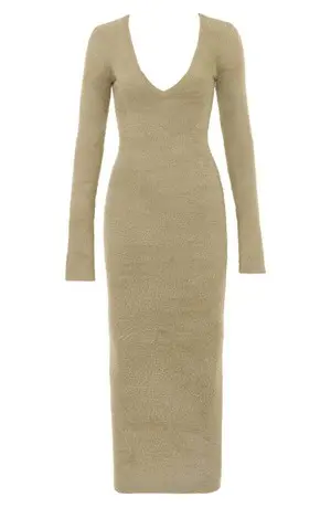 House Of Cb Long Sleeve V-neck Maxi Sweater Dress