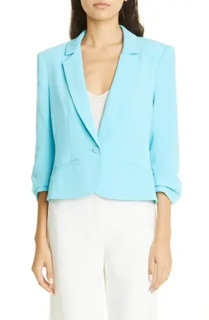 Cinq À Sept Le Petit Khloe Crop Blazer Cyan