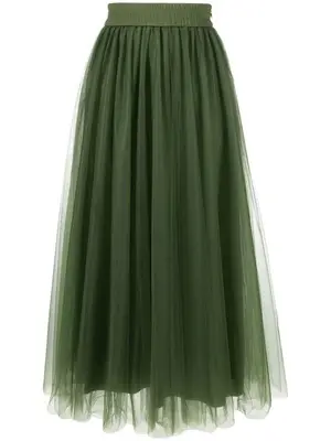 Fabiana Filippi High-waist Tulle Midi Skirt - Green