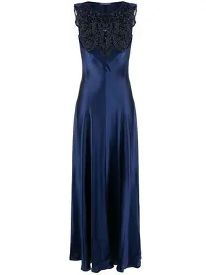 Alberta Ferretti Embellished Silk Maxi Dress