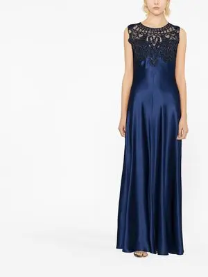 Alberta Ferretti Embellished Silk Maxi Dress