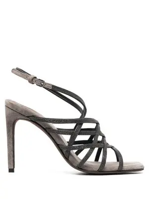 Brunello Cucinelli 110mm Heeled Suede Sandals