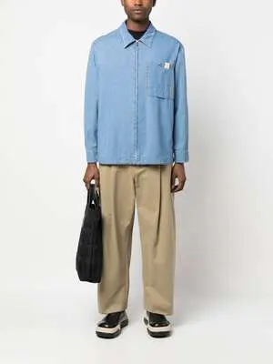 LANVIN Zip-up Denim Shirt - Blue