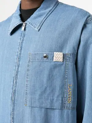 LANVIN Zip-up Denim Shirt - Blue