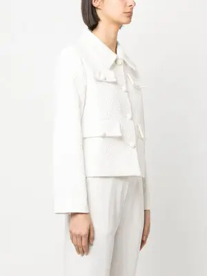 P.a.r.o.s.h Embossed-texture Cropped Jacket