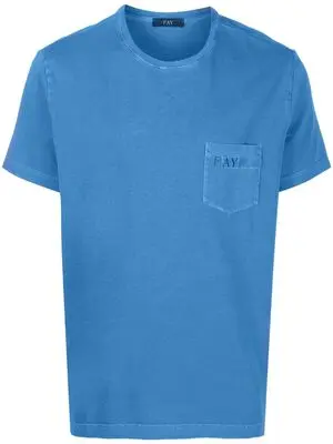 FAY Short-sleeve Cotton T-shirt - Blue