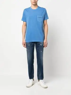 FAY Short-sleeve Cotton T-shirt - Blue