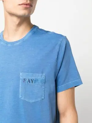 FAY Short-sleeve Cotton T-shirt - Blue