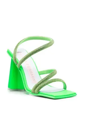 CHIARA FERRAGNI 105mm Crystal-strap Sandals - Green