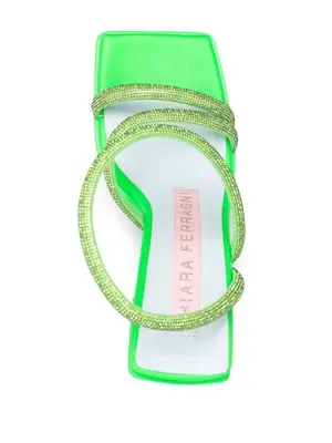 CHIARA FERRAGNI 105mm Crystal-strap Sandals - Green