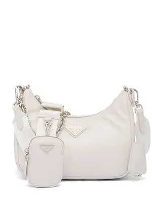 Prada Prada Re-Edition 2005 Padded Leather Shoulder Bag White