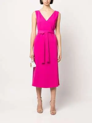 P.a.r.o.s.h Tie-waist Sleeveless Midi Dress
