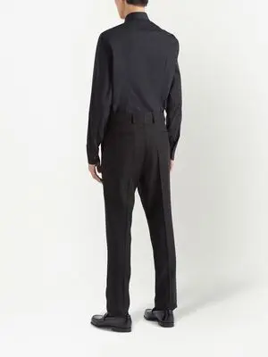 Prada Long-sleeved Poplin Shirt - Black