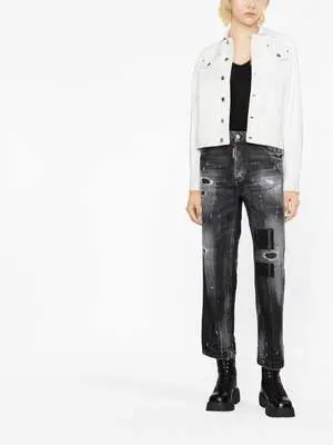 Dsquared2 High-rise Wide-leg Jeans - Grey