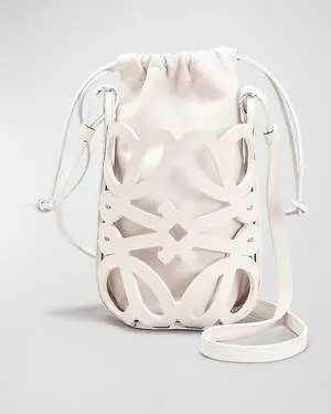 Loewe Anagram Cutout Monochrome Bucket Bag - Cloud