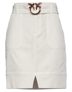 Pinko Mini Gabardine Skirt With Belt - Ivory