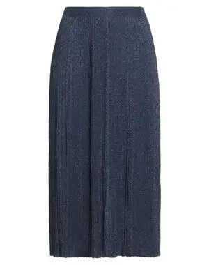 Elisabetta Franchi Midi Pleated Knit Skirt Blue