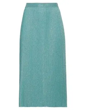 Elisabetta Franchi Midi Pleated Knit Skirt - Deep Jade