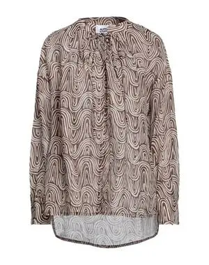 Alpha Studio Woven Optical Pattern Blouse - Brown