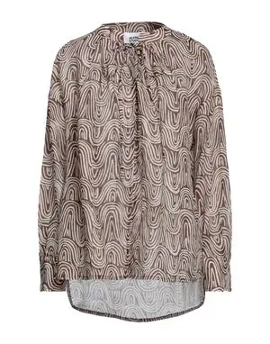 Alpha Studio Woven Optical Pattern Blouse - Brown