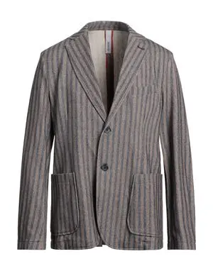 DISTRETTO 12 Striped Cotton-elastane Blazer - Sand