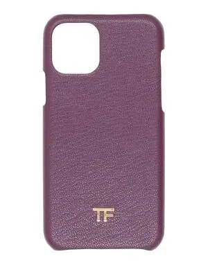 TOM FORD Woman Covers & Cases Black Size - Goat Skin, Brass Deep Purple
